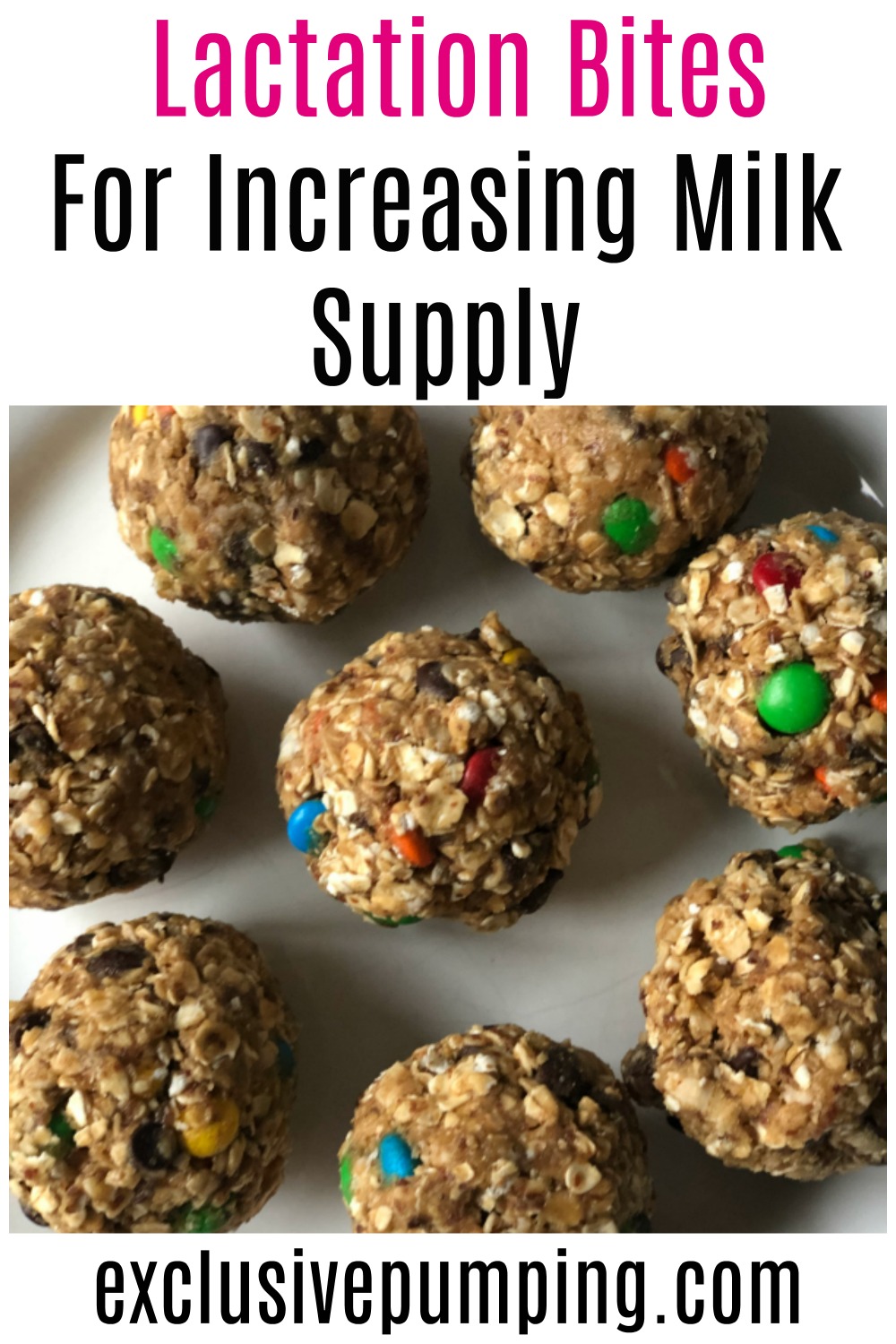 No Bake Lactation Bites Recipe (with M&Ms and Chocolate Chips!)